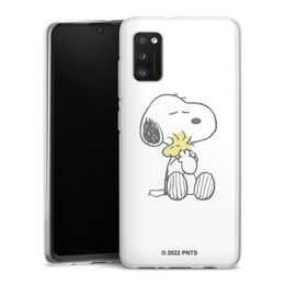 DeinDesign Galaxy A41 Handy Silikon H&uuml;lle Case transparent Handyh&uuml;lle Snoopy Love Peanuts Silikon Case