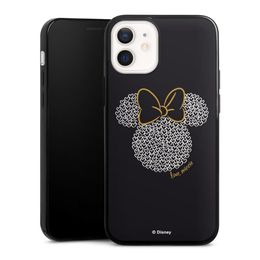 DeinDesign iPhone 12 mini Handy Slim Case extra d&uuml;nn Silikon Handyh&uuml;lle schwarz H&uuml;lle Minnie Mouse Muster Disney Silikon Slim Case