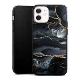 DeinDesign iPhone 12 mini Handy Slim Case extra d&uuml;nn Silikon Handyh&uuml;lle schwarz H&uuml;lle Marble Trends Glitzer Silikon Slim Case