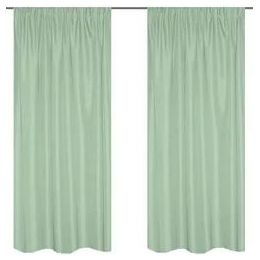 Vorhang HOME BASICS "MAITE" Gr. 2, grün (mint), B:135cm H:175cm, Polyester, Gardinen