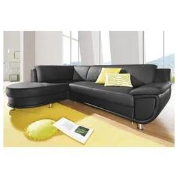 Ecksofa Trendmanufaktur "Rondo, zeitlos und elegant, OTTOs Choice, bequem, L-Form", schwarz, B:265cm H:85cm T:190cm, Softlux-Kunstleder;Primabelle-Microfaser;NaturLeder (handschuhweiches Rindsleder in Sitz und Rücken mit SOFTLUX-Kunstleder als Korpus-Bezug);Struktur (23% Polyacryl, 77% Polyester), Sofas, wahlweise mit Federkern, wahlweise mit Bettfunktion