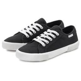 Sneaker Lascana, Damen, Gr. 39, schwarz, Obermaterial: 100% Textilmaterial. Futter: 100% Textilmaterial. Decksohle: 100% Textilmaterial. Laufsohle: 100% Synthetik, unifarben, Schuhe Skaterschuh Canvassneaker Sneaker low, aus Textil, Schnürhalbschuh, Freizeitschuh