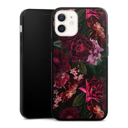 DeinDesign iPhone 12 mini Handy Slim Case extra d&uuml;nn Silikon Handyh&uuml;lle schwarz H&uuml;lle Blossom Flowers Rose Silikon Slim Case