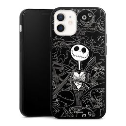 DeinDesign iPhone 12 mini Handy Slim Case extra d&uuml;nn Silikon Handyh&uuml;lle schwarz H&uuml;lle Disney Nightmare Before Christmas Halloween Silikon Slim Case