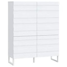 Highboard FORTE "Bretania", weiß, B:109,9cm H:140cm T:41,6cm, Spanplatte, Sideboards
