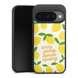 DeinDesign Google Pixel 10 Pro Handy Premium Silikon H&uuml;lle Handyh&uuml;lle schwarz Case Spruch Statement Lemon Silikon Premium Case