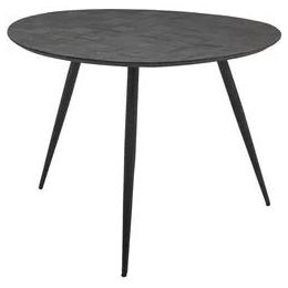 Esstisch Stolkom "Joe", braun (braun, schwarz, schwarz, braun), H:78cm, Tische, Runde Esstische Esstisch, Massivholz Teak recycelt, Tisch mit Mosaik Muster