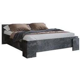 Bettgestell Home Affaire "India, FSC-zertifizierter Holzwerkstoff, Made in Europe", grau (schiefer, schiefer, schiefer), B:170cm H:70,5cm L:207cm, Betten, Doppelbett 160x200 oder 180x200cm, weiß oder schieferfarben