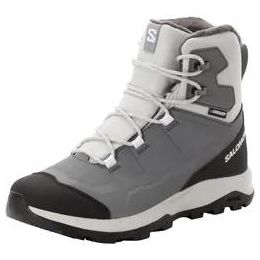 Winterstiefel Salomon "OUTFROST TS CSWP W", Damen, Gr. 42, grau (gray violet, castleroc, schwarz), Synthetik, Textil, Schuhe Winterstiefel, Snowboots, Winterboots, Winterschuhe, wasserdicht und gef&uuml;ttert