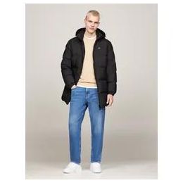 Steppjacke Tommy Jeans "TJM ESSENTIAL DOWN PARKA", Herren, Gr. XL, schwarz, Web, Obermaterial: 100% Polyester, Basic normal, elastischer Bund, Jacken, Daunenjacke, Übergangsjacke mit Kapuze