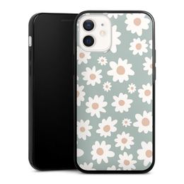 DeinDesign iPhone 12 mini Handy Slim Case extra d&uuml;nn Silikon Handyh&uuml;lle schwarz H&uuml;lle Flowers Daisy Muster Silikon Slim Case