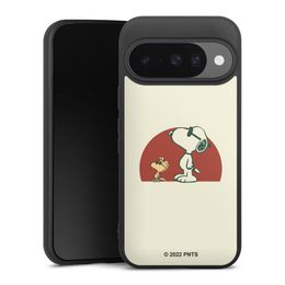 DeinDesign Google Pixel 10 Pro Handy Premium Silikon H&uuml;lle Handyh&uuml;lle schwarz Case Snoopy Official Licensed Product Kindheit Silikon Premium Case