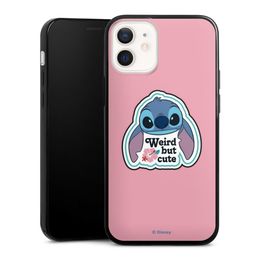 DeinDesign iPhone 12 mini Handy Slim Case extra d&uuml;nn Silikon Handyh&uuml;lle schwarz H&uuml;lle Lilo & Stitch Disney Sayings Silikon Slim Case