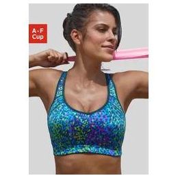 Sport-BH Lascana ACTIVE, Damen, Gr. 70, Cup C, bunt (grün, bunt), Microtouch, Obermaterial: 76% Polyamid, 24% Elasthan, BHs, mit integrierten Schalen im Cup