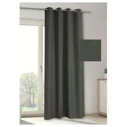 Vorhang my home "MAILAND", grau (anthrazit), B:140cm H:235cm, Polyester, Gardinen, blickdicht, verschiedene Farben, 140 x 235, Sicht- und Lichtschutz