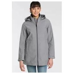 Parka Killtec "KOW 95 WMN SFTSHLL PRK", Damen, Gr. 42, grau (graumelange), Softshell, Obermaterial: 100% Polyester, unifarben, mit Klettverschluss, Jacken
