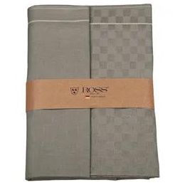 Geschirrtuch Ross "2er Set 907, zwei Geschirrtücher in einer Banderole", grau (flanell), B:50cm L:70cm, 50% Baumwolle, 50% Leinen, Geschirrtücher, hochwertige Zwirn Halbleinen Geschirrtücher, Maße je Tuch ca. 50x70 cm