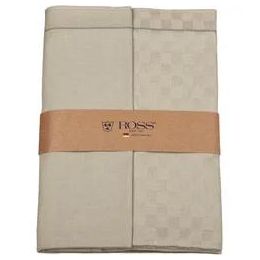 Geschirrtuch Ross "2er Set 907, zwei Geschirrtücher in einer Banderole", braun (cappuccino), B:50cm L:70cm, 50% Baumwolle, 50% Leinen, Geschirrtücher, hochwertige Zwirn Halbleinen Geschirrtücher, Maße je Tuch ca. 50x70 cm