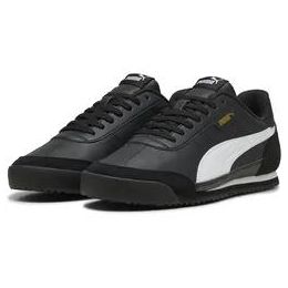 Sneaker Puma "Puma Turino II OG Sneakers Erwachsene", Gr. 41, schwarz-weiß (schwarz, weiß gold), Obermaterial: Synthetik, Leder; Futter: Textil; Innensohle: Synthetik, Textil; Laufsohle: Gummi, Schuhe