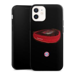 DeinDesign iPhone 12 mini Handy Slim Case extra d&uuml;nn Silikon Handyh&uuml;lle schwarz H&uuml;lle Fc Bayern M&uuml;nchen Fcb Official Licensed Product Stadium Silikon Slim Case