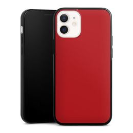 DeinDesign iPhone 12 mini Handy Slim Case extra d&uuml;nn Silikon Handyh&uuml;lle schwarz H&uuml;lle Red Unicoloured Colour Silikon Slim Case