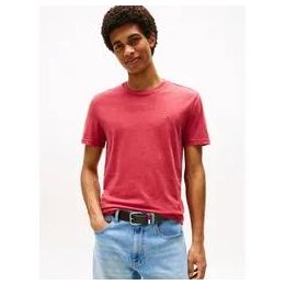 T-Shirt Tommy Jeans "TJM XSLIM JASPE HTR TEE EXT", Herren, Gr. XXL, rot (sapphire rot htr), Single Jersey, Obermaterial: 60% Baumwolle, 40% Polyester, unifarben, Basic, slim fit normal, Rundhals, eingesetzt abgesteppte Kante, Shirts, Mit Rundhalsausschnitt