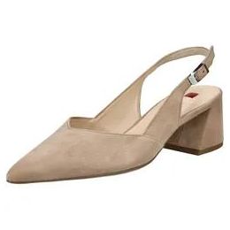 Högl Slingpumps HÖGL "Högl Pumps Veloursleder", Damen, Gr. 35, grau (taupe), Veloursleder, Schuhe