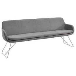 Essbank Musterring "Tavia", grau (grau, edelstahl), B:200cm H:87cm T:66cm, 100% PES, Sitzbänke, Schlittengestell in drei Ausführungen, Breite 180, 200 oder 220 cm