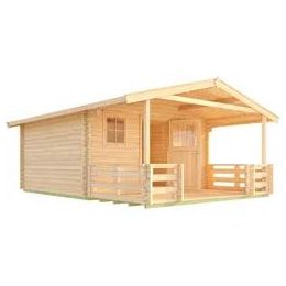 Gartenhaus Weka "135 B Gr.2, 45 mm, natur", beige (naturbelassen), Fußboden im Gartenhaus, ohne Rück- und Seitenwand, Gartenhäuser