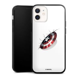 DeinDesign iPhone 12 mini Handy Slim Case extra d&uuml;nn Silikon Handyh&uuml;lle schwarz H&uuml;lle Captain America Official Licensed Product Marvel Silikon Slim Case