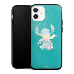 DeinDesign iPhone 12 mini Handy Slim Case extra d&uuml;nn Silikon Handyh&uuml;lle schwarz H&uuml;lle Lilo & Stitch Official Licensed Product Disney Silikon Slim Case