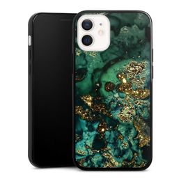 DeinDesign iPhone 12 mini Handy Slim Case extra d&uuml;nn Silikon Handyh&uuml;lle schwarz H&uuml;lle Muster Glitzer Marble Silikon Slim Case