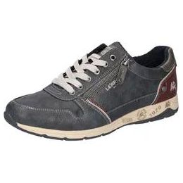 Sneaker Lerros, Herren, Gr. 41, rot (grau, weinrot), Lederimitat, used, Schuhe, Schnürschuh, Freizeitschuh, Halbschuh mit Reißverschluss