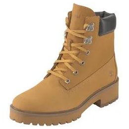 Schnürboots Timberland "CARNABY COOL MID LACE UP BOOT", Gr. 39,5, wheat, Leder, Schuhe, Winterstiefel, Schnürstiefel, Winterschuhe