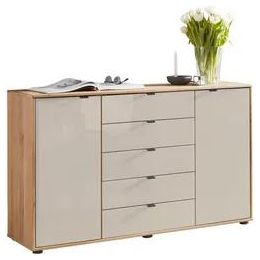 Kombikommode Wiemann "Cardiff Sideboard, Wäscheschrank, teilmassiv Erle, mit Schubladen", braun, Erle,Front Glas Champagner, Erle, Sideboards, verschiedenen Ausführungen, inklusive Einlegeboden