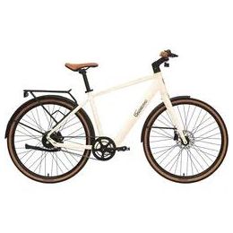 E-Bike SACHSENRAD "C3M Roma II" Gr. 48, weiß (marmorweiß), Elektrofahrräder, 48cm, 28 Zoll (71,12cm), KI-Unterstützung, Riemenantrieb, Alarmanlage, leichte 16 kg