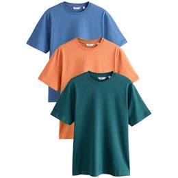 next T-Shirt Herren Gr&ouml;&szlig;e S blau / smaragd / orange