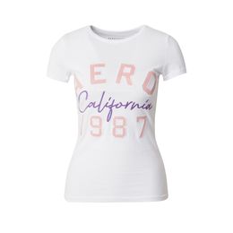 A&eacute;ropostale T-Shirt 'CALIFORNIA 1987' Damen Gr&ouml;&szlig;e XS pflaume / ros&eacute; / wei&szlig;