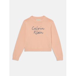 Calvin Klein Pullover M&auml;dchen Gr&ouml;&szlig;e 116 pfirsich / schwarz