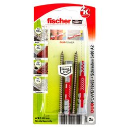 Fischer Montage-Set 'Duopower' D&uuml;bel und Senkkopfschrauben, &Oslash; 8 x 65 mm, 4-teilig