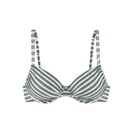 Venice Beach Bikinitop 'Summer' Damen Gr&ouml;&szlig;e 80 dunkelgr&uuml;n / wei&szlig;