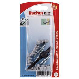 Fischer Fischer Gipskartond&uuml;bel GK S mit Schraube 5 St&uuml;ck