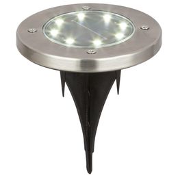 toom LED-Solar-Bodenstrahler silbern Ø 11,8 cm, 4er-Set