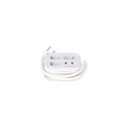Steckdosenleiste wei&szlig; 3-fach mit 2 USB-Ports 1,4 m