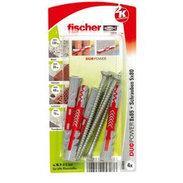 Fischer Montage-Set 'Duopower' D&uuml;bel und Senkkopfschrauben, &Oslash; 8 x 65 mm, 8-teilig