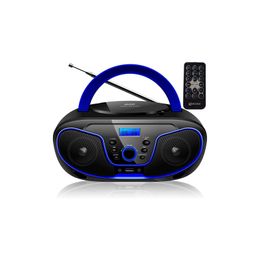 Cyberlux CD-Player Radio mit Fernbedienung CD/MP3 USB AUX-In blau