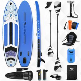 Stand Up Paddle Board "AUKAI Pro" mit Kajak-Sitz und Motor blau