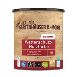 toom Wetterschutz-Holzfarbe 'Schwedenrot' rot 5 l