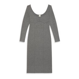 Calvin Klein Kleid Damen Gr&ouml;&szlig;e 34 graumeliert Winterkleid