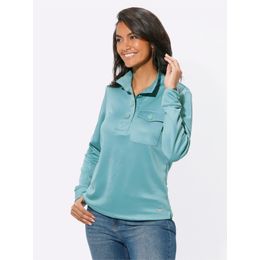 WITT Damen Langarmshirt mit Stehkragen, ozean, Größe 36